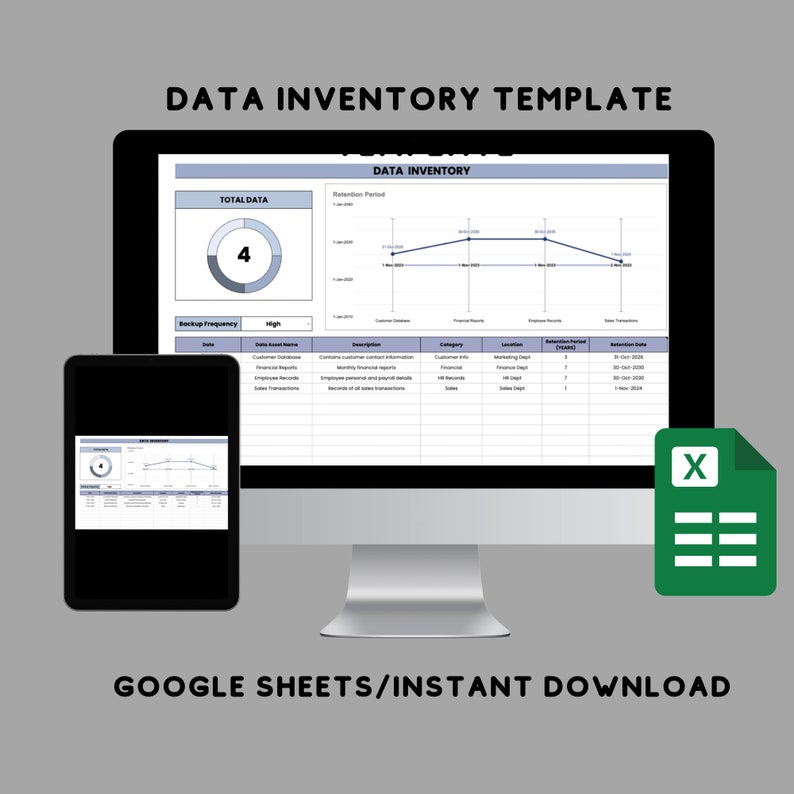 Data Inventory Template, Google Sheets Tracker, Asset Management ...