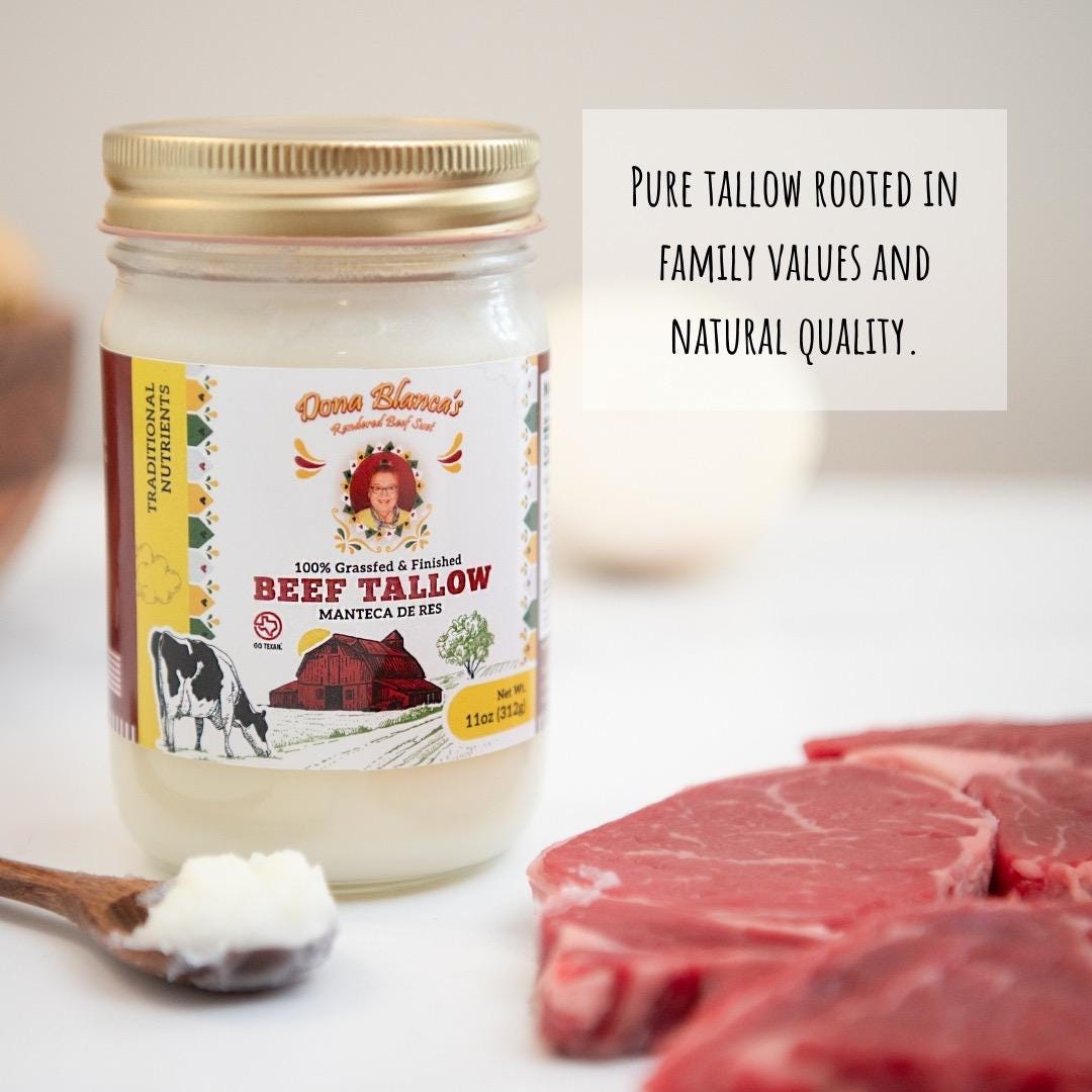 100% Natural Grass Fed and Finshed Beef Tallow by Doña Blanca, From ...