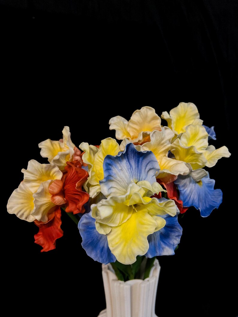 28" Real Touch Faux Grantient Color Iris Stem, Home/wedding Décor ...