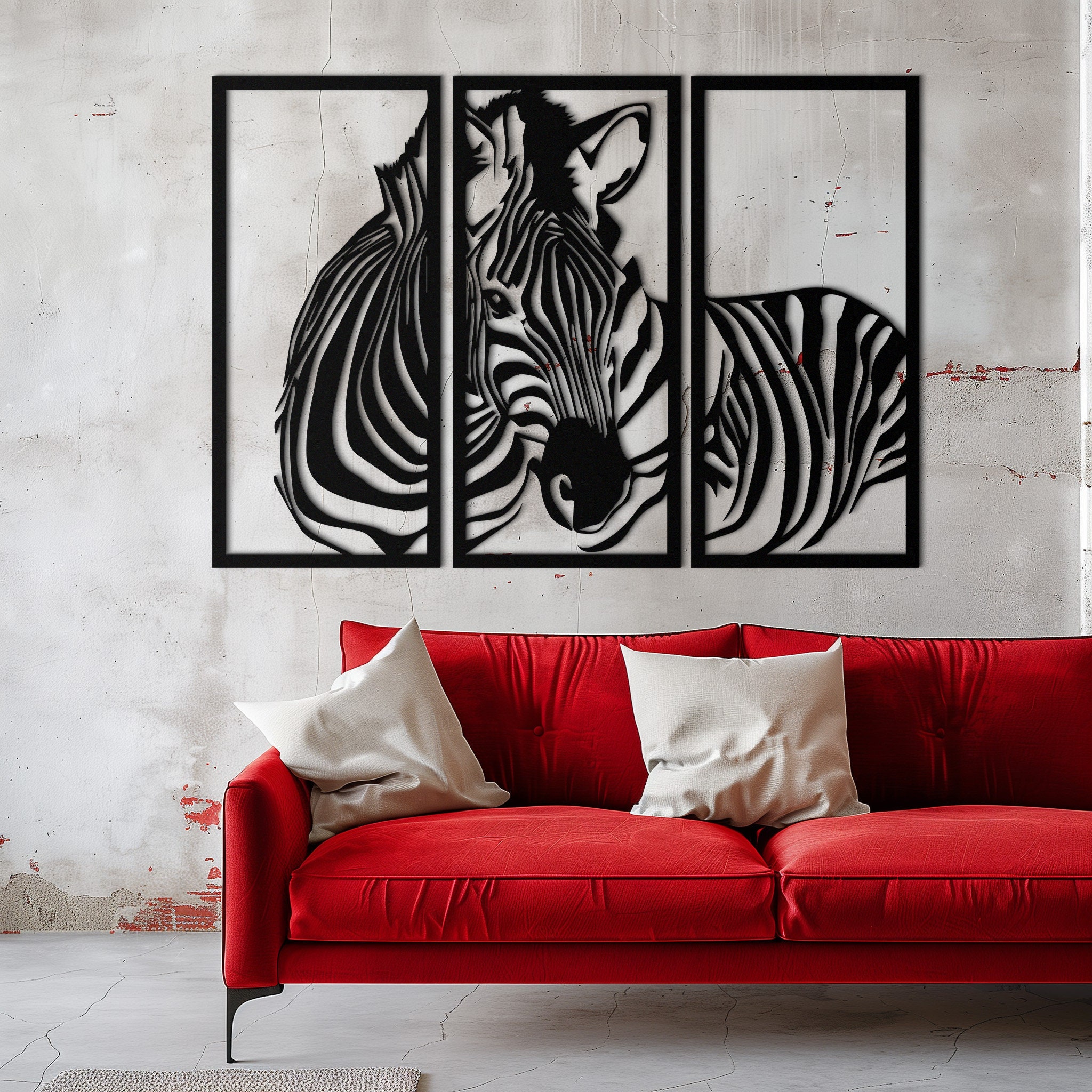 Zebra Metal Wall Decor, Metal Zebra Wall Art,zebra Metal Wall Sculpture ...