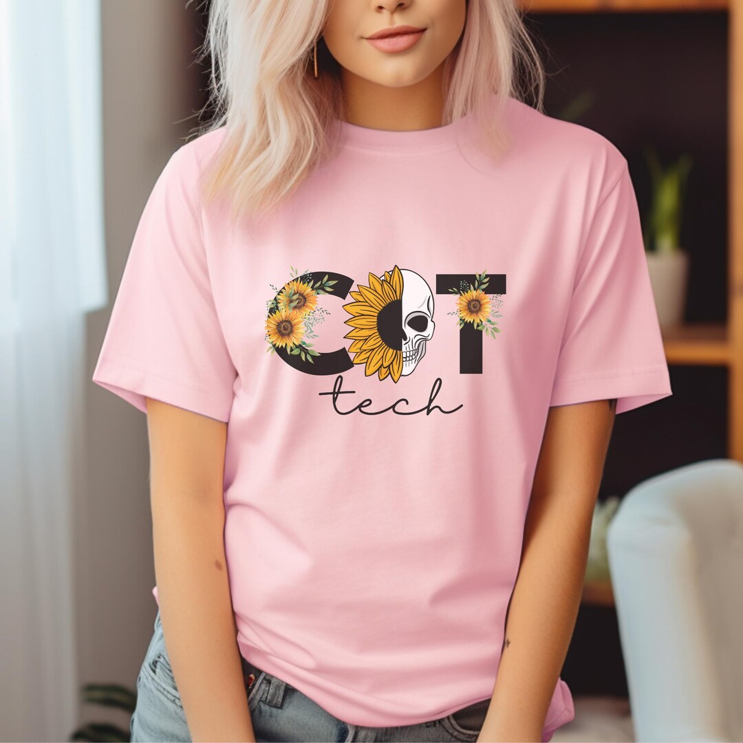 Ct Scan Tech Shirt, Sunflower Skull Tech Shirt, Medical Imaging Shirt ...