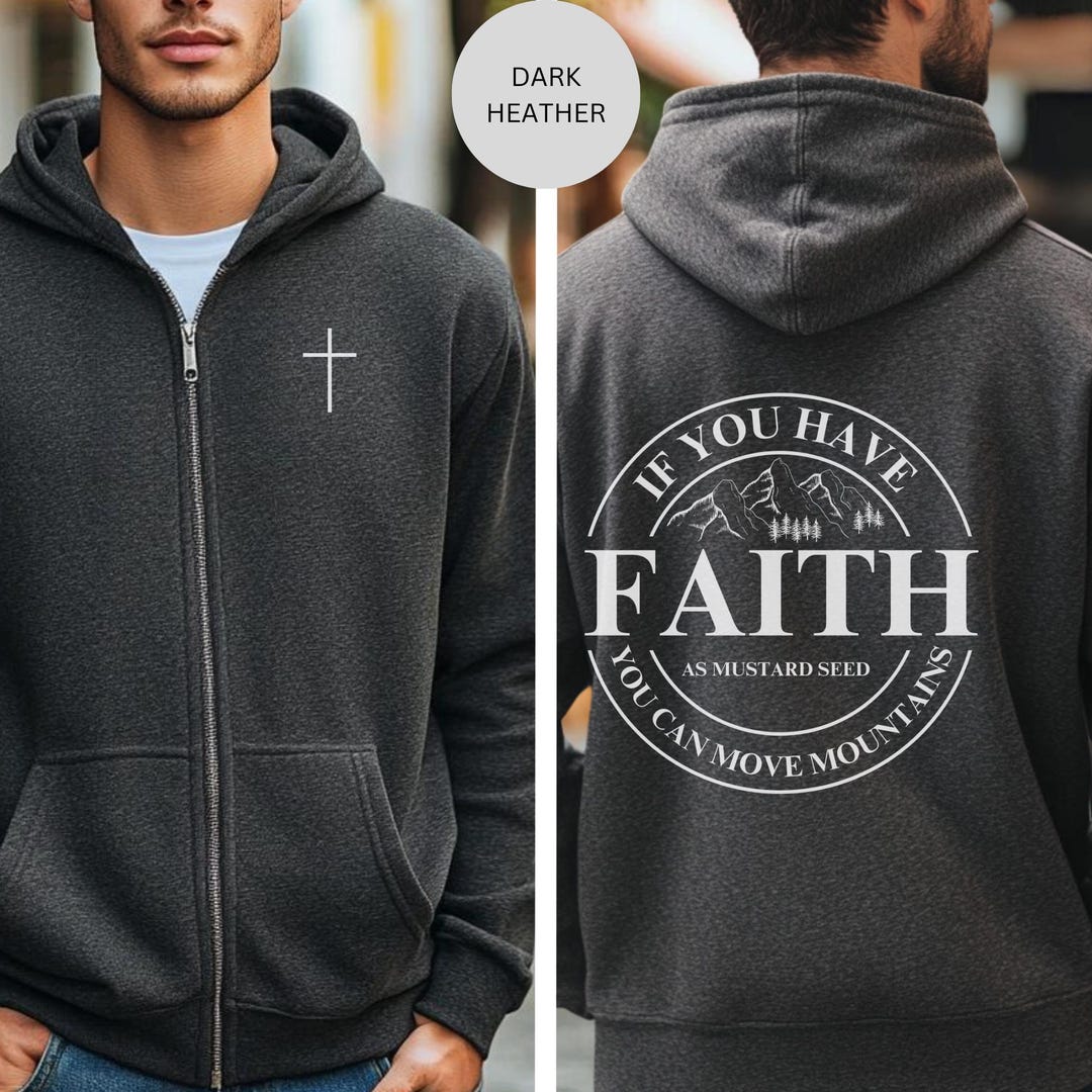 Christian Man Zip Up Hoodie Catholic Full Zipper Hoodie Faith Zipper