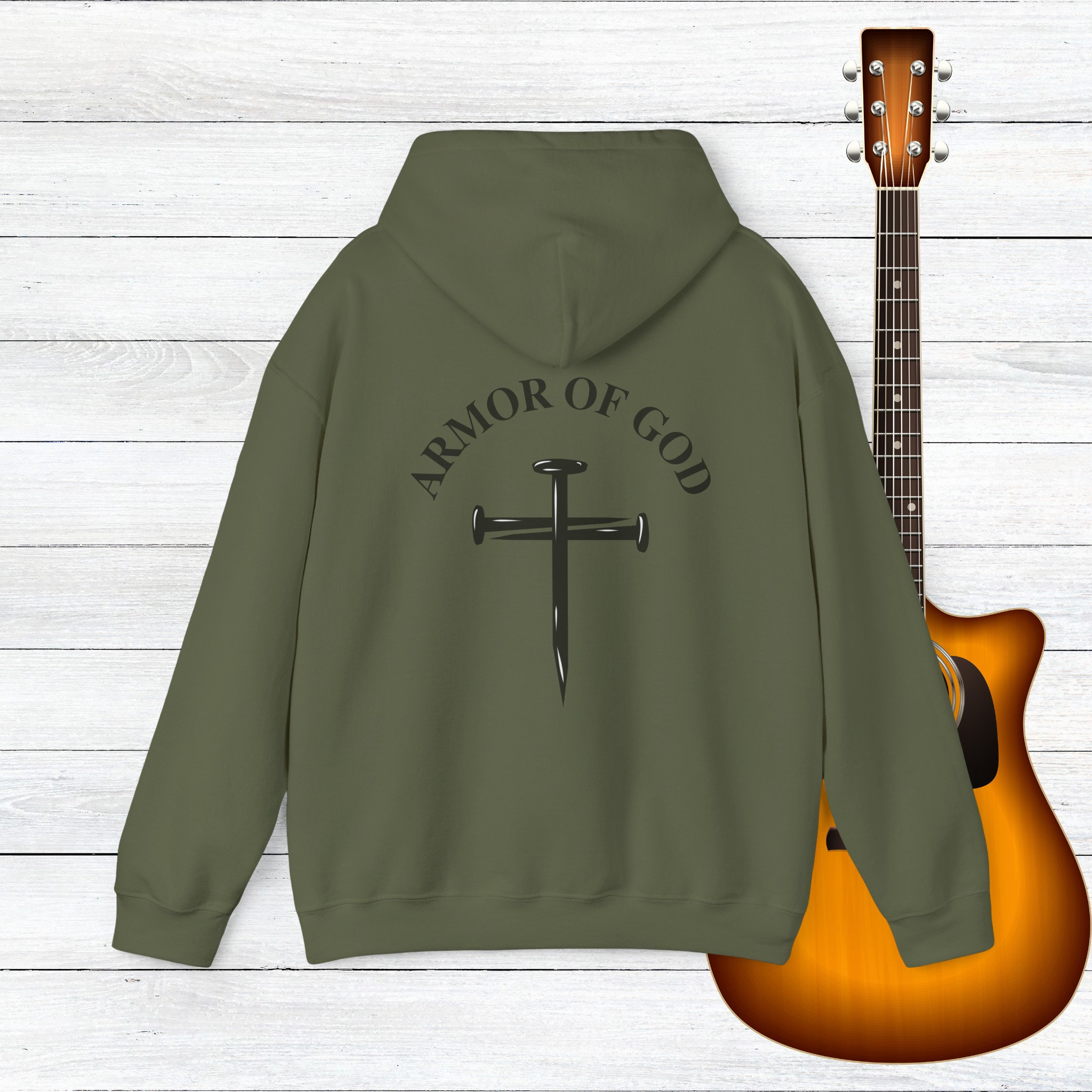 Armor of God Christian Cross Hoodie, Faith Based Spiritual Sweatshirt ...
