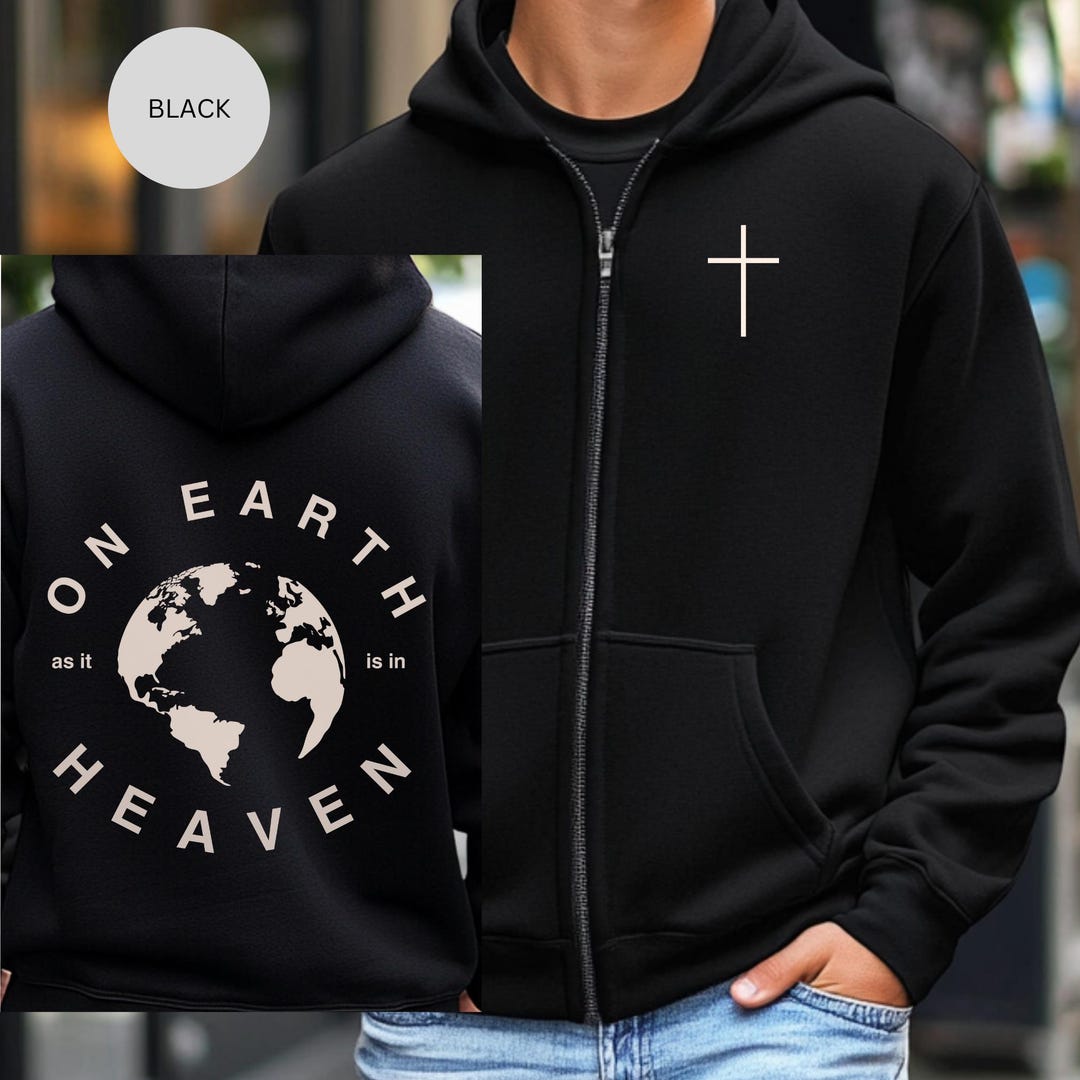Christian Zipper Hoodie, Religious Full Zip Sweatshirt, Faith Zip-up ...