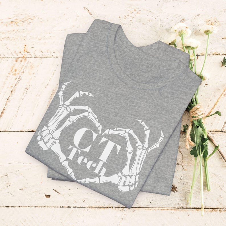 Ct Scan Tech Shirt, Heart Hands Skeleton Ct Tech Shirt, Medical ...