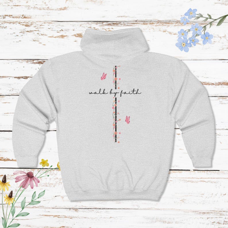 Christian Zipper Hoodie, Religious Full Zip Hooded Sweatshirt, Faith ...