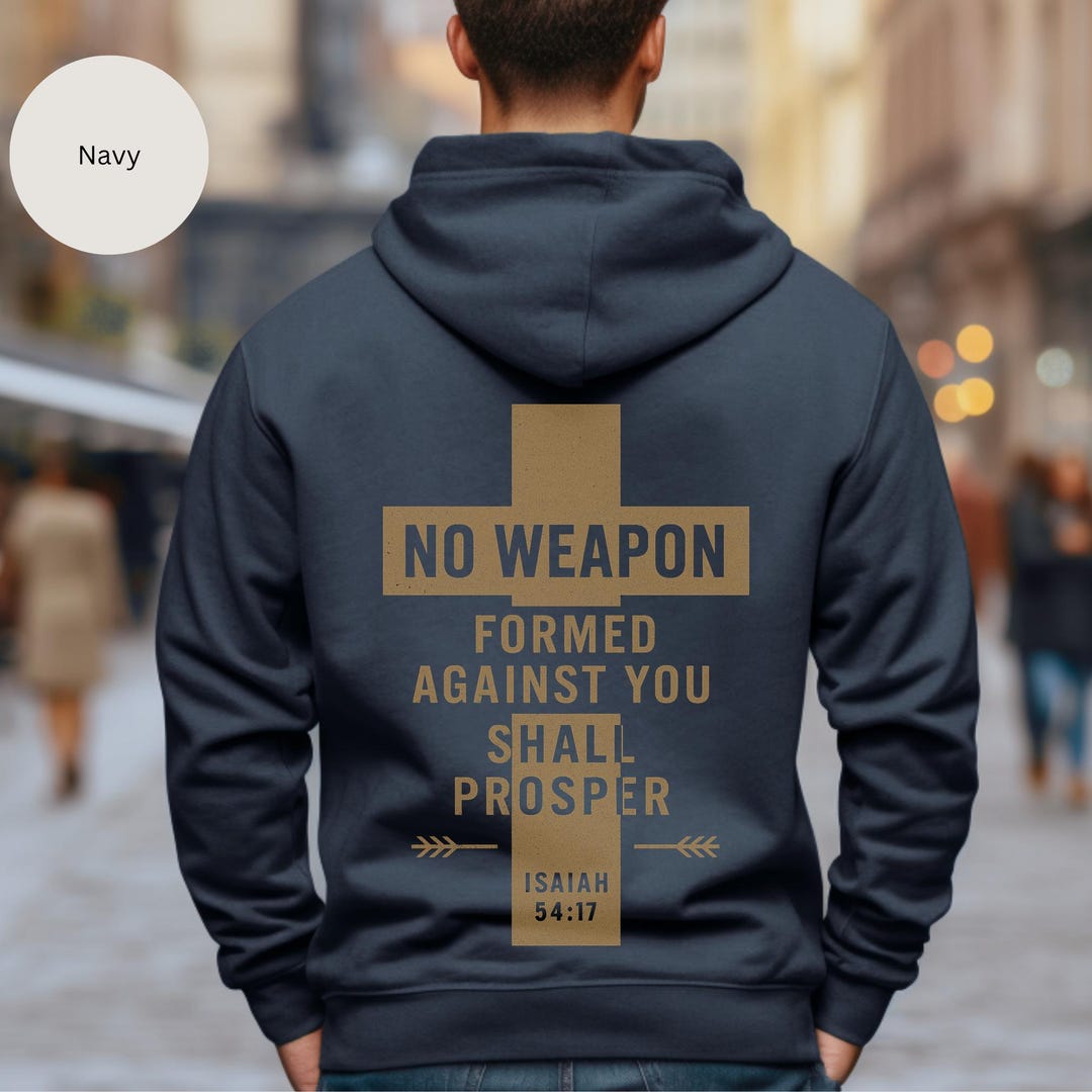 Christian Hoodie, Bible Verses Isaiah 54:17, Religious Sweatshirt ...