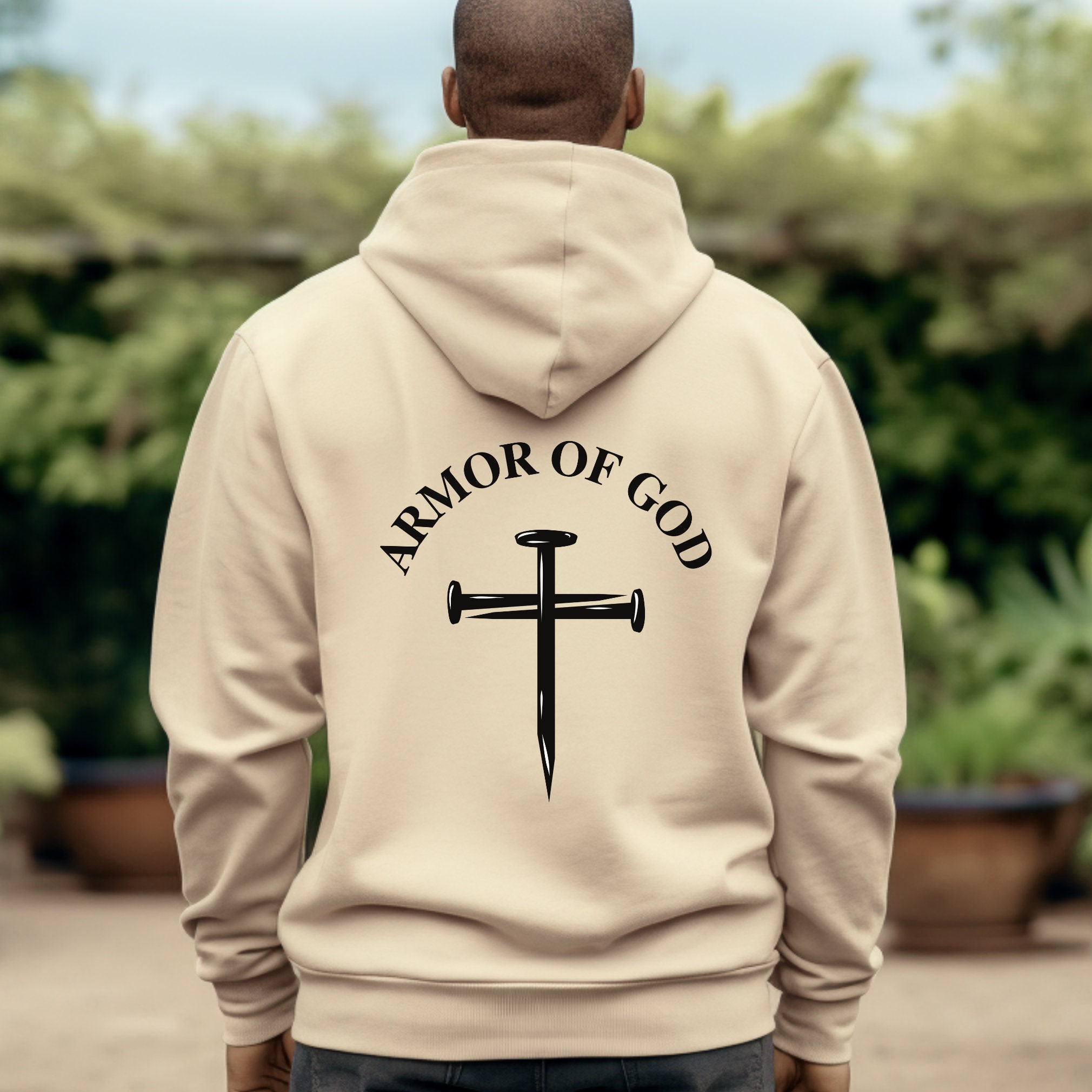 Armor of God Christian Cross Hoodie, Faith Based Spiritual Sweatshirt ...