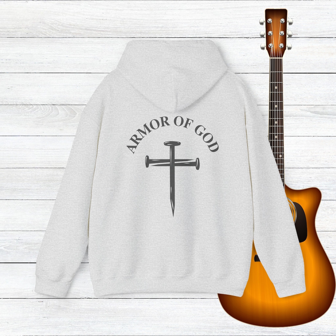 Armor of God Christian Cross Hoodie, Faith Based Spiritual Sweatshirt ...