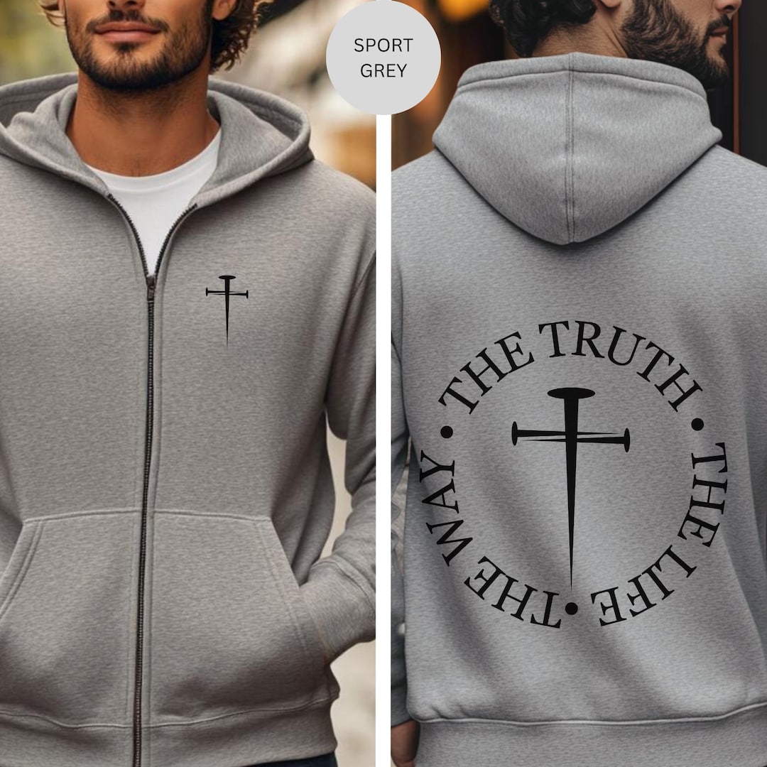 Full Zip Christian Man Hoodie, Catholic Man Hoodie, Faith Sweater ...