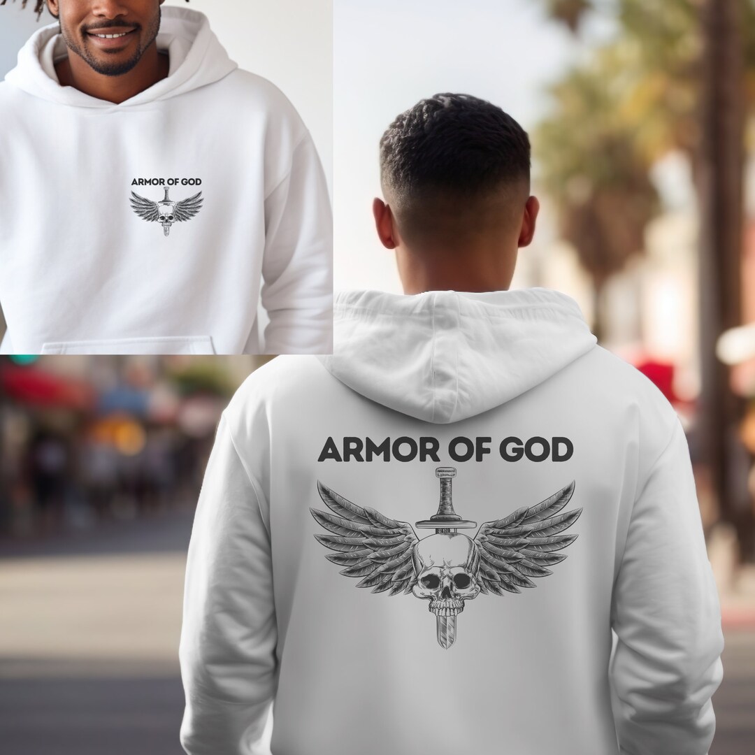 Christian Cross Hoodie, Armor of God Hoodie, Catholic Man Hoodie ...