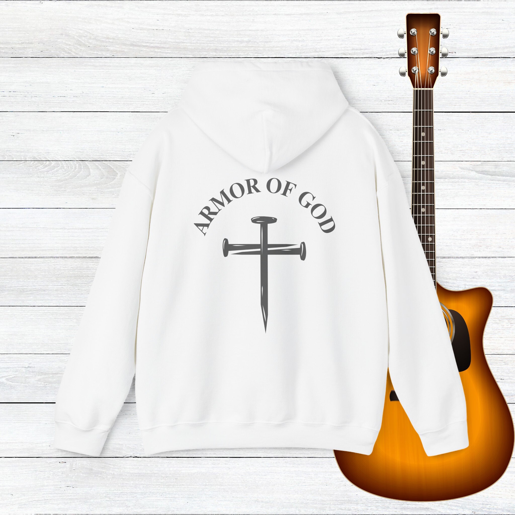 Armor of God Christian Cross Hoodie, Faith Based Spiritual Sweatshirt ...