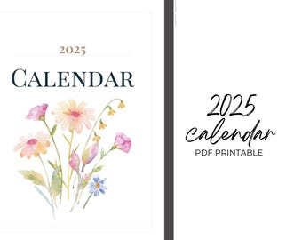 2025 Printable Monthly Overview Calendar - Soft Rainbow Floral Colors ...