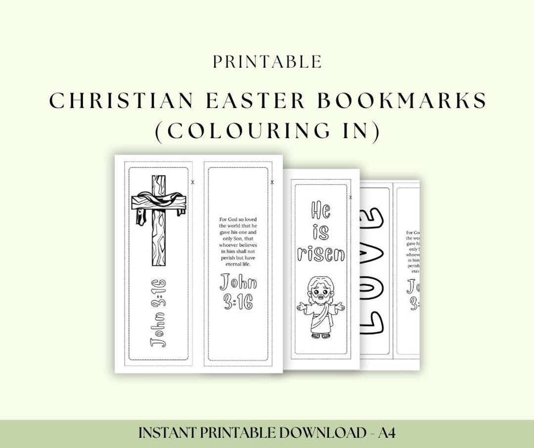 Christian Easter Bookmarks (colouring In) - Printable - Etsy