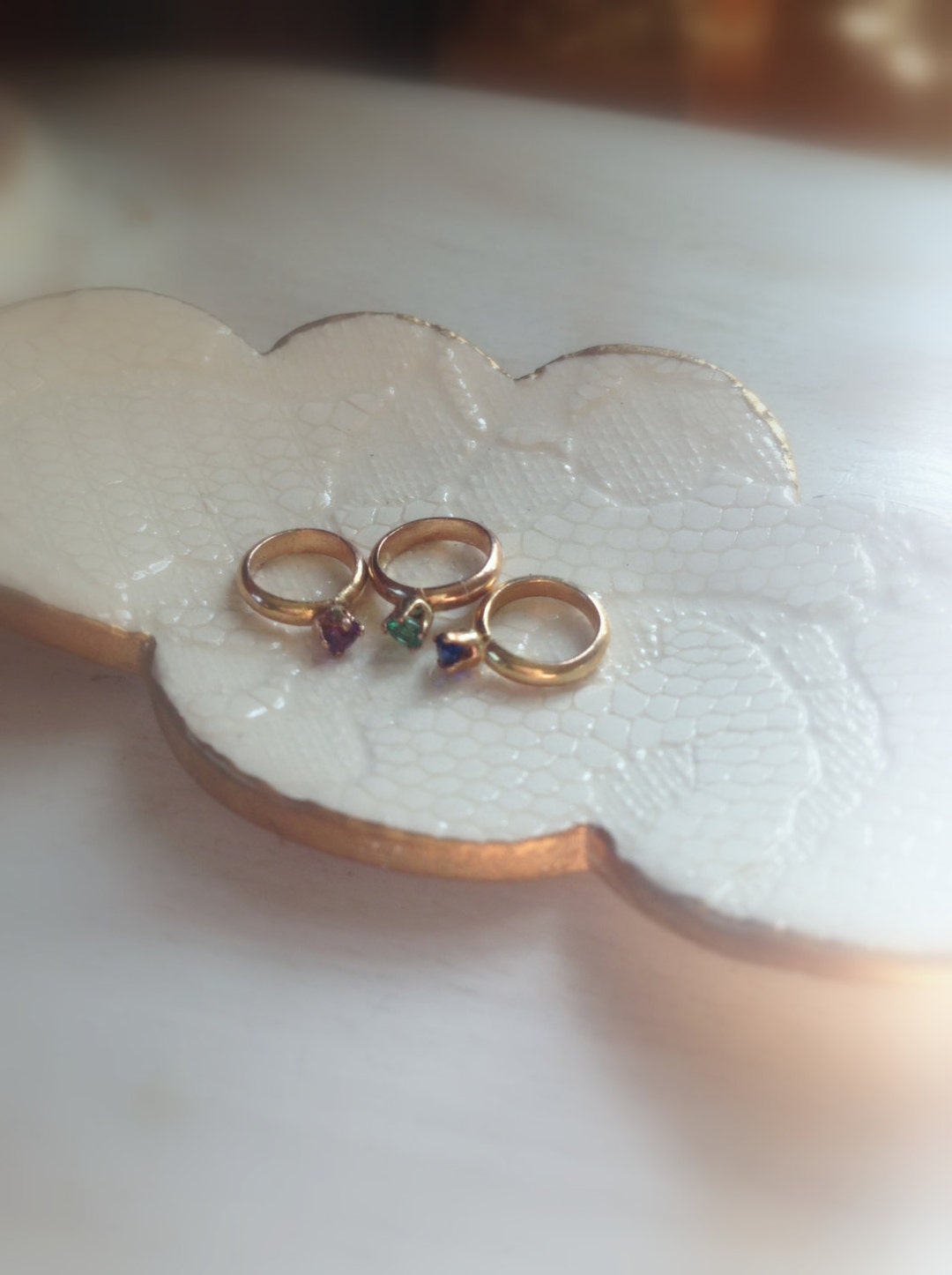 14k Gold Mothers, Grandmothers Birthstone Baby Ring Charm - Etsy