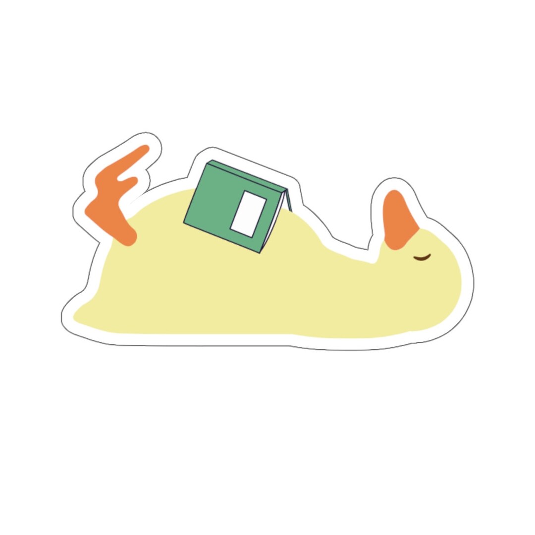 Sleeping Duck With Book Sticker for Water Bottles, Laptops, and More - Etsy