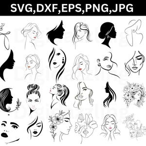 Beautiful Face Svg, Woman Svg, Fashion Women Svg, Girl Svg, Lady Svg ...