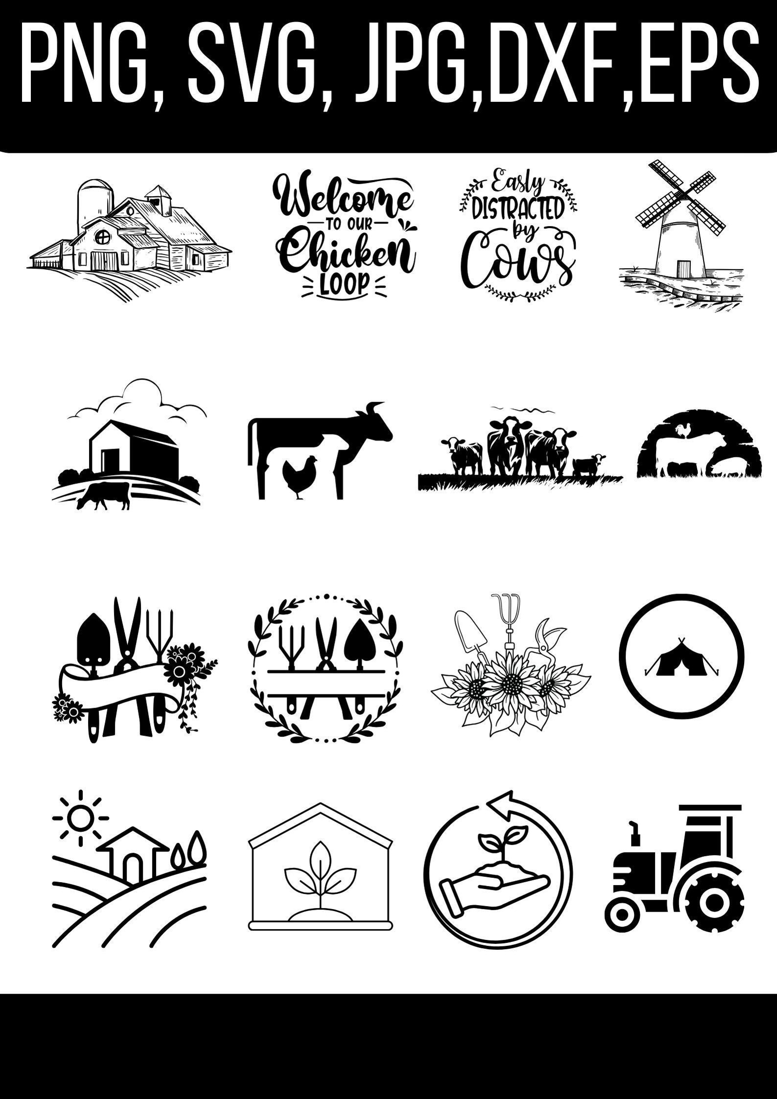 Farmhouse Svg,farm House Svg,farm Life Svg,farm Animals Svg,farm Scene ...