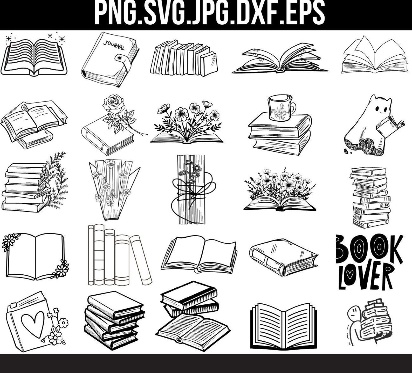 Reading Svg Bundle, Cut Files, Commercial Use, Cricut, Clip Art - Etsy