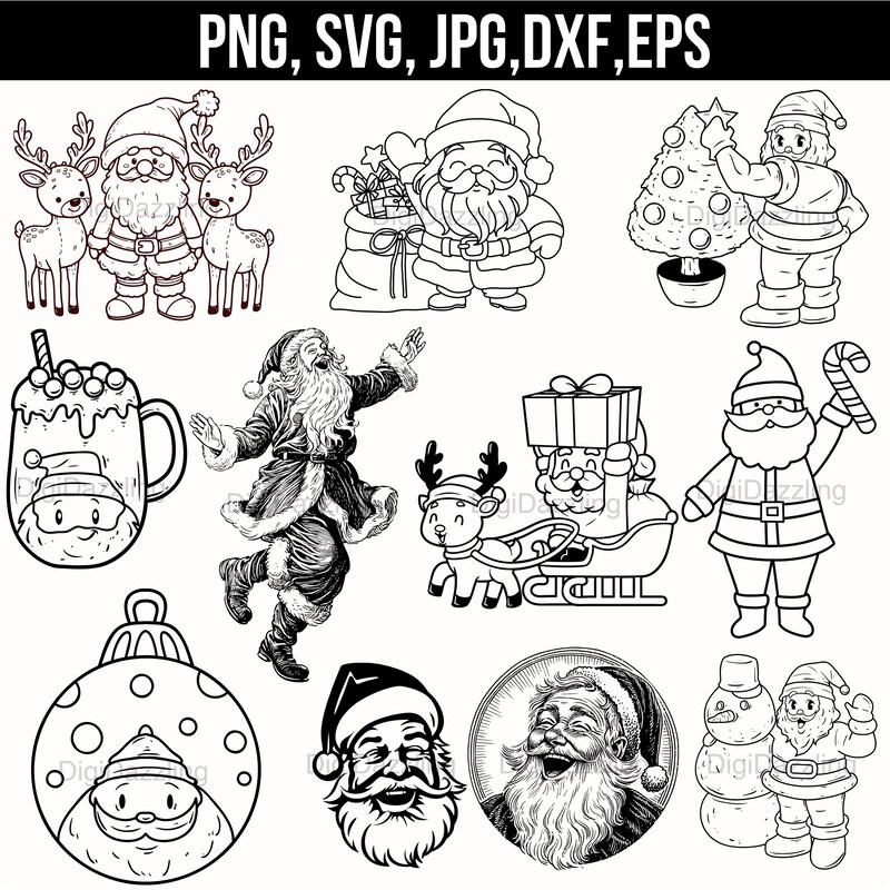 Santa Clause Stencil - Etsy