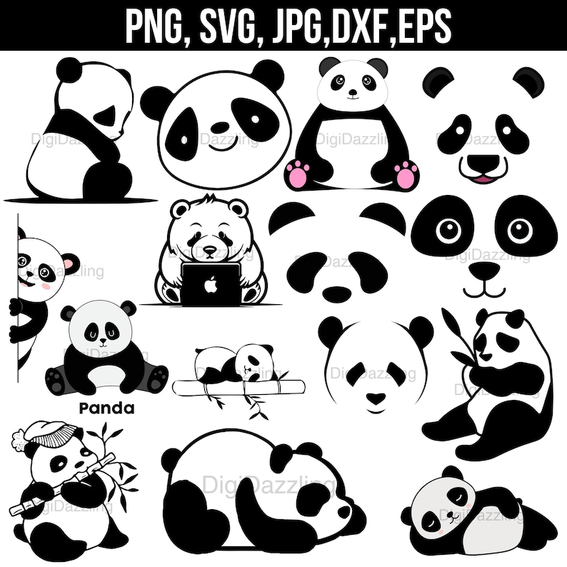 Cute Panda Head Svg, Smiling Panda Svg, Panda Cut Files, Panda Svg ...