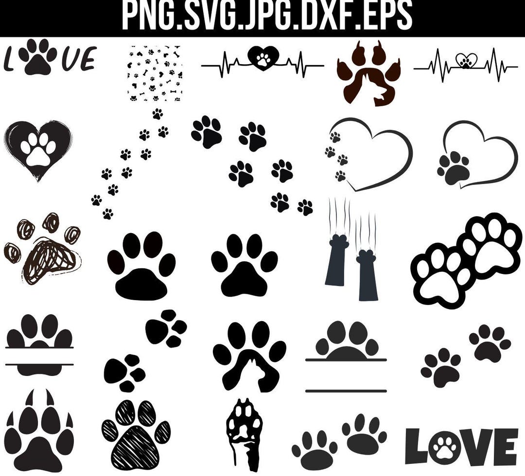 Dog Paw Prints Svg, Dog Svg, Paw SVG, Animal Paw Svg, Animal Svg, Paw ...