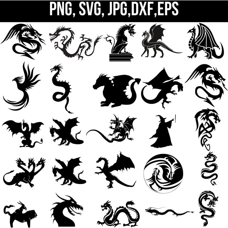 Dragon Svg Cut File for Cricut, Dragon Svg Bundle, Dragons SVG ...