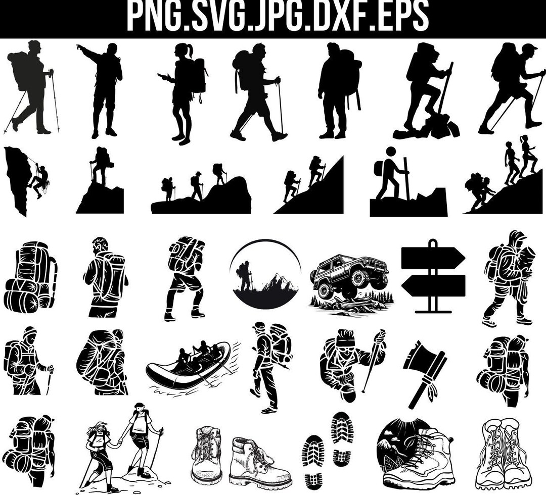 Hiking Svg, Hiking Clipart, Hiking Svg Files for Cricut, Hiking Svg, Adventure Svg, Nature Svg ...