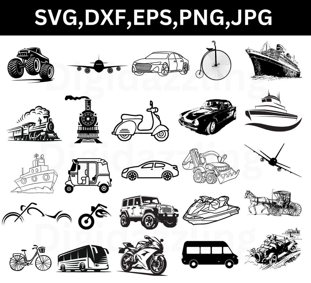 Vehicles Svg Bundle, Transportation Svg, Construction Truck Svg ...