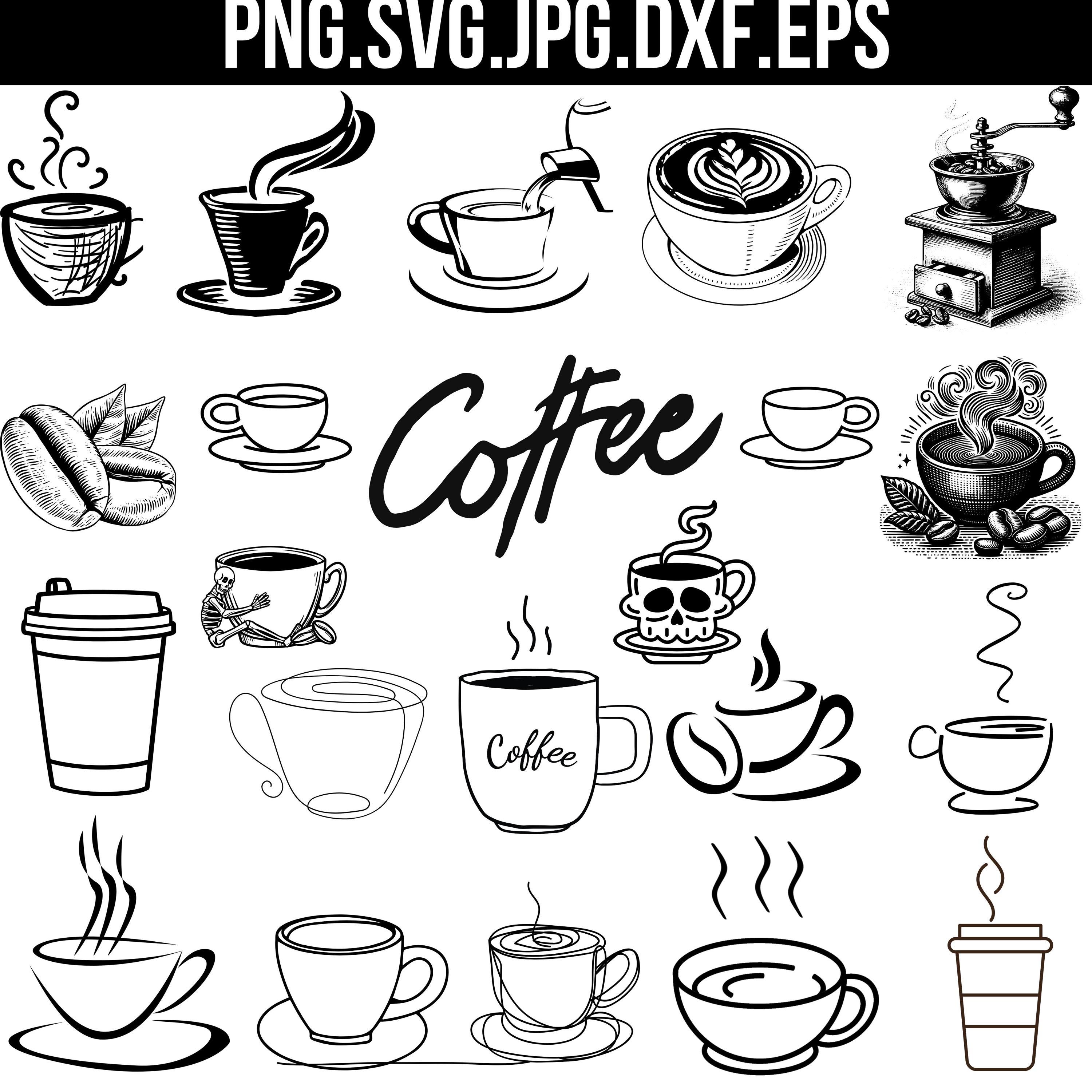 Coffee Svg, Coffee Cup Svg, Coffee Image, Decal, Stencil, Coffee Svg ...