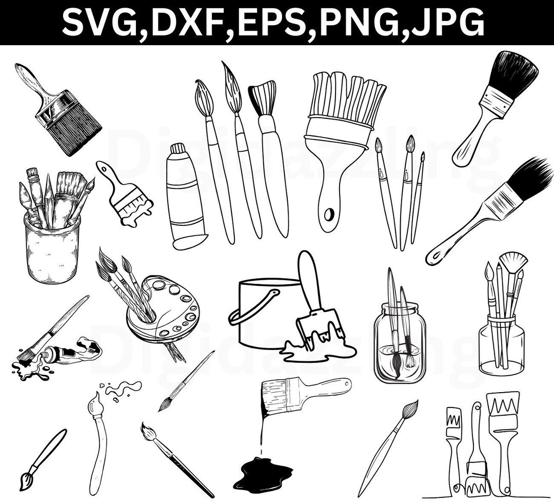 Paint Brush Svg File, Wall Paint Svg, Paint Clipart, Dxf, Png, Eps ...