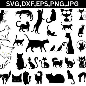 Cat Silhouette, Cat Svg, Cat Head Svg, Cat Face Svg, Cat Svg Bundle ...