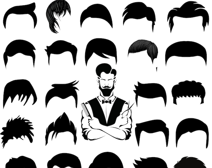 Man Hair Style Svg - Male Hairstyle SVG - Gentleman Haircut - Hairstyle ...