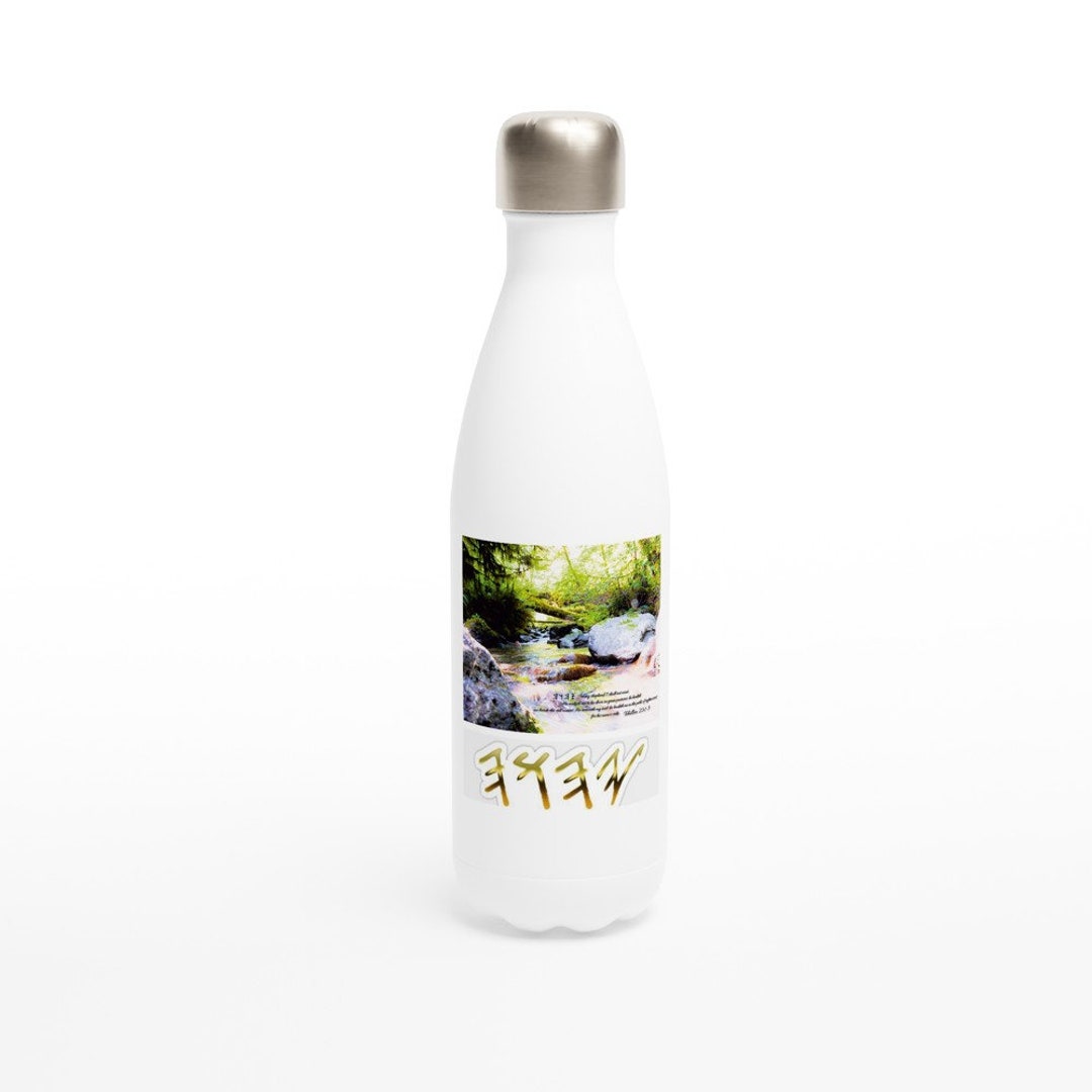 White 17oz Stainless Steel YHUH Paleo Hebrew Water Bottle - Etsy