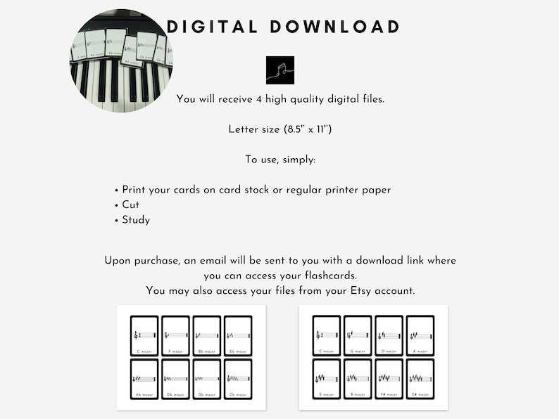 Printable Treble Clef Key Signature Flashcards | Music Theory ...