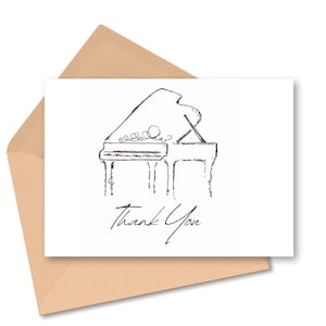 Piano Art Thank You Card | Music Teacher Appreciation Card | Music ...