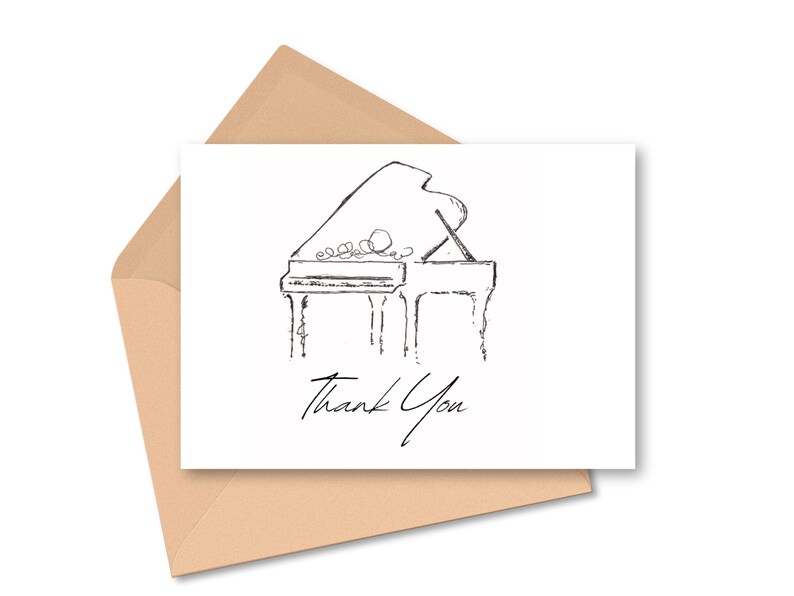 Piano Art Thank You Card | Music Teacher Appreciation Card | Music ...