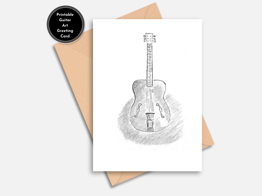 Guitar Art Greeting Card | Music Teacher Appreciation Card | Music ...