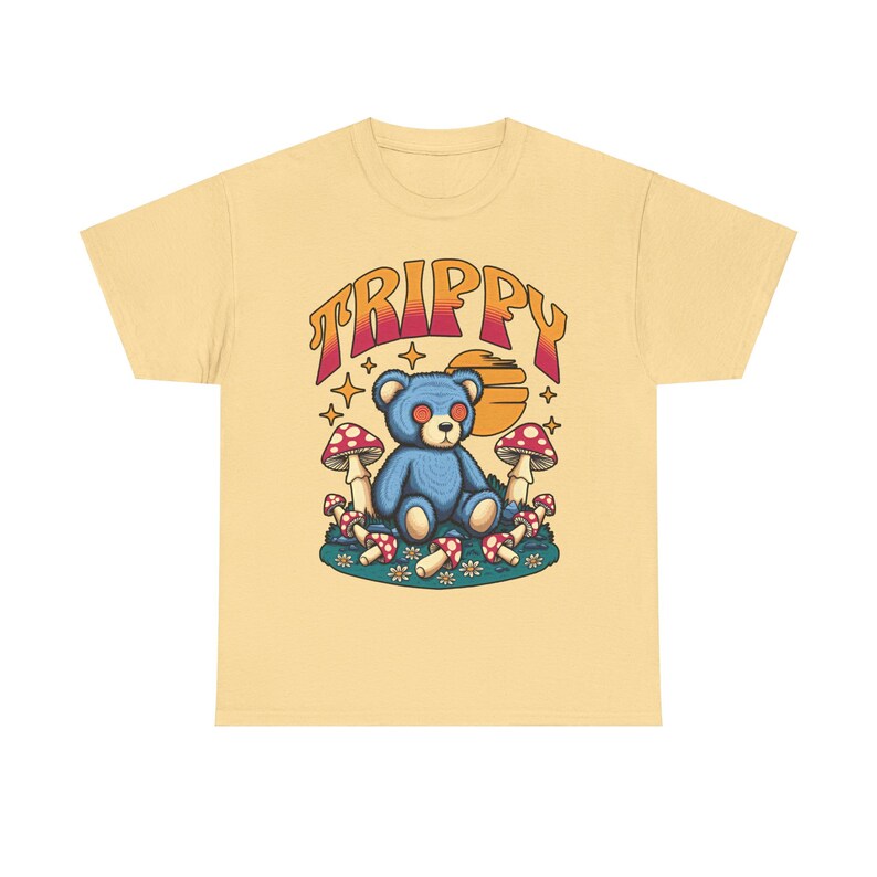 Trippy Bear: Psychedelic Mushroom T-shirt Design - Etsy