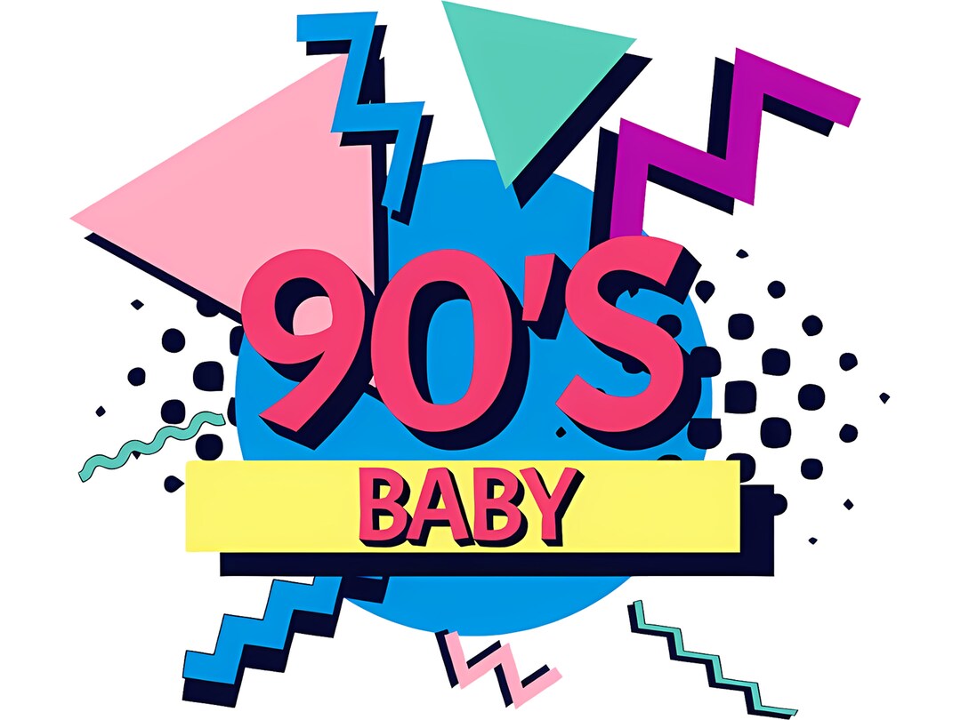 90's Baby Digital Graphic Design - Nostalgic 90's Inspired Art for DIY ...