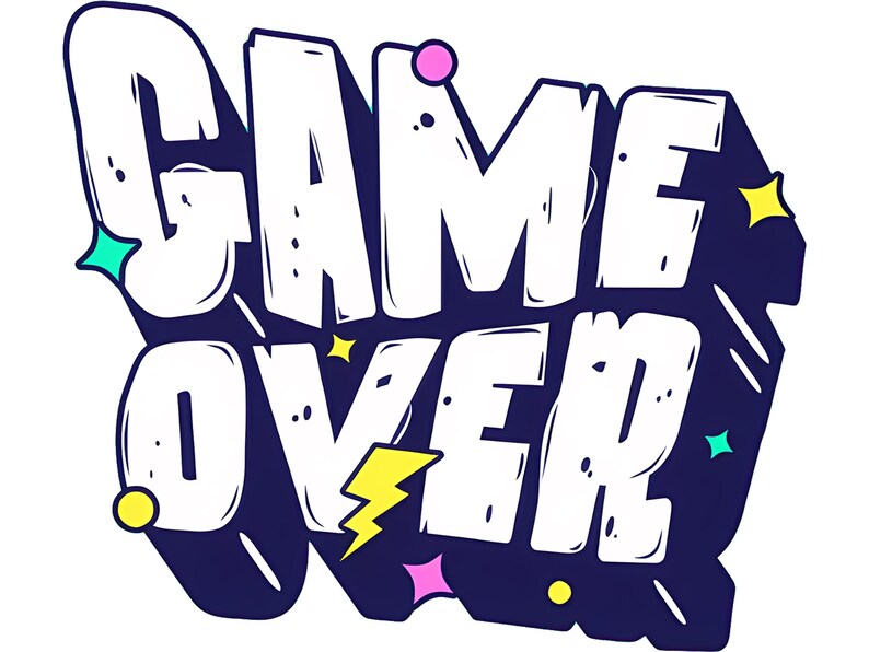Game Over Digital Graphic Design - Perfect for Gamers and DIY Projects ...