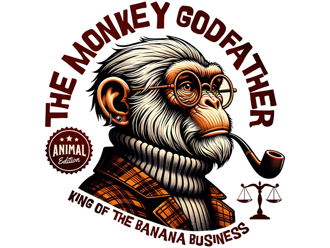 The Monkey Godfather: King of Banana Business Digital Design - Etsy