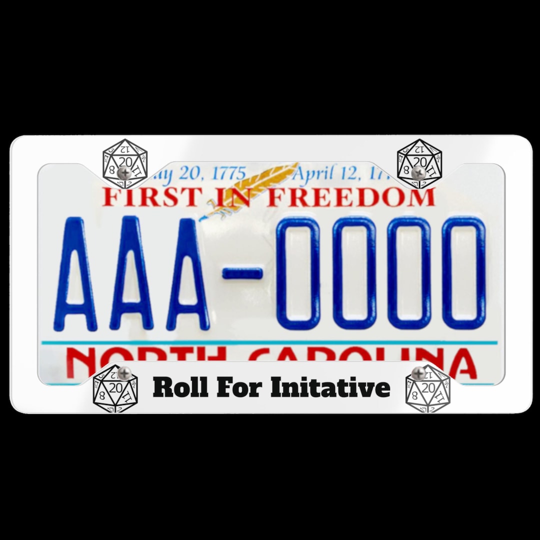 License Plate Frame, Dungeons and Dragons D20 Roll for Initiative, Car ...