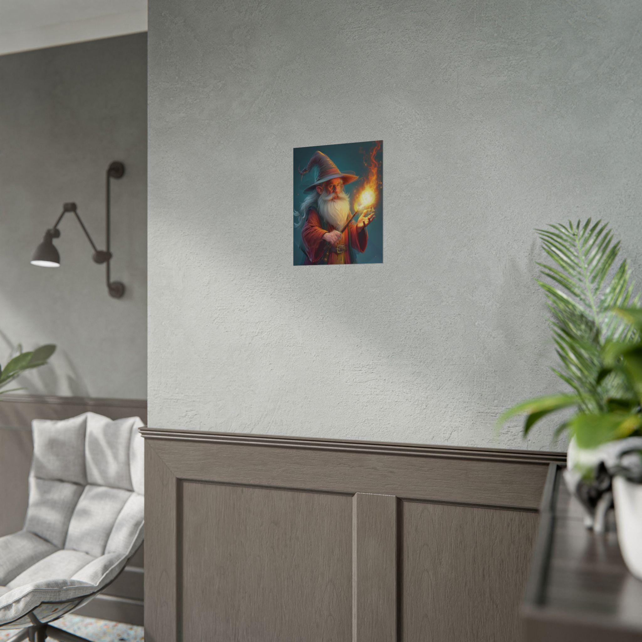 Trippy Wizard Fireball Rolled Poster, Magic Spell Poster, Fantasy Print ...