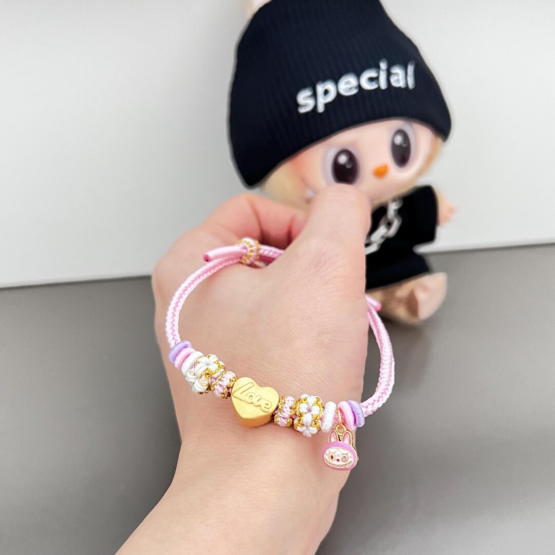 Labubu Limited Edition Adjustable Rope Bracelets Labubu and Heart ...