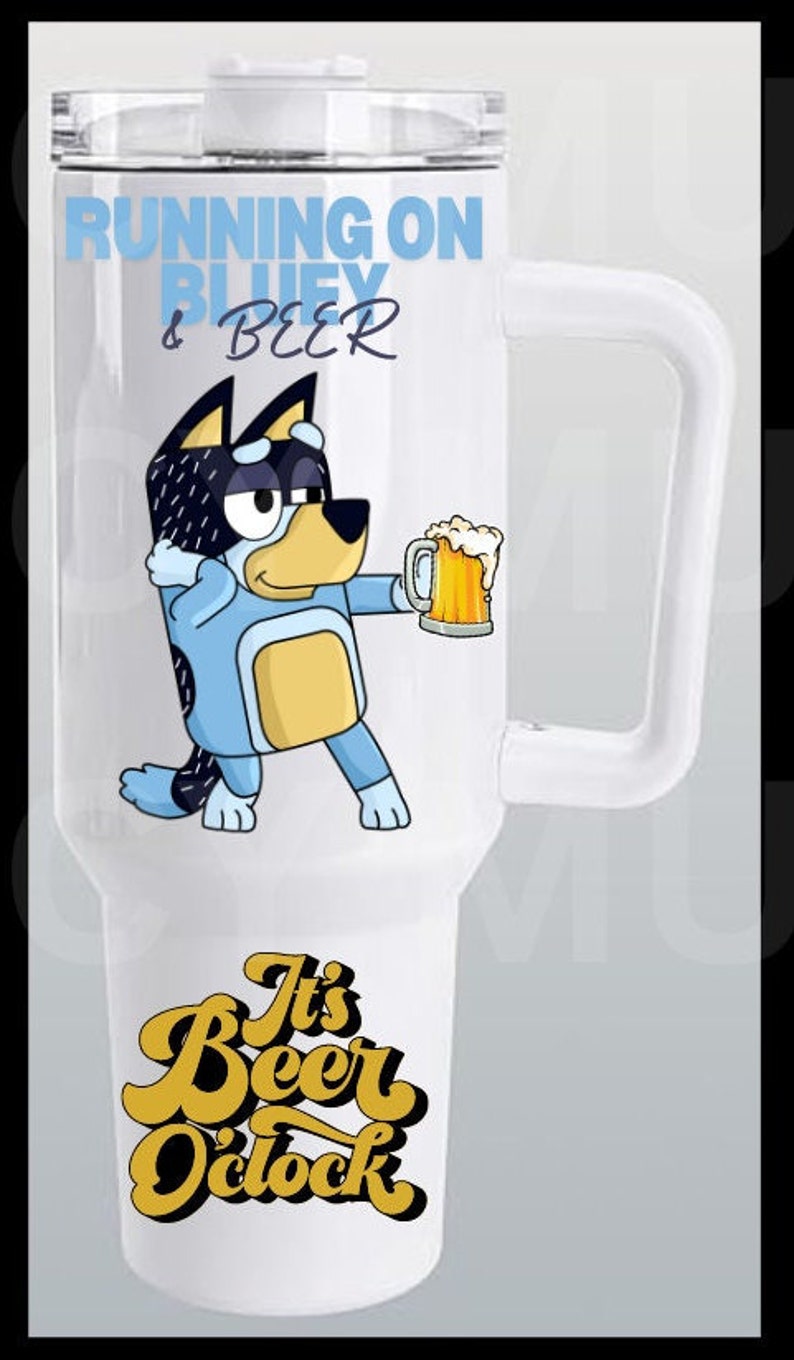 FATHERS Day/ DAD/ Running on Bluey & BEER / 40oz Travel Mug - Etsy