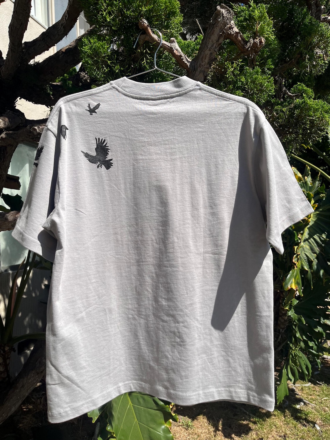 Hand-printed Raven Cotton Tee – Nevermore Linocut Shirt - Etsy