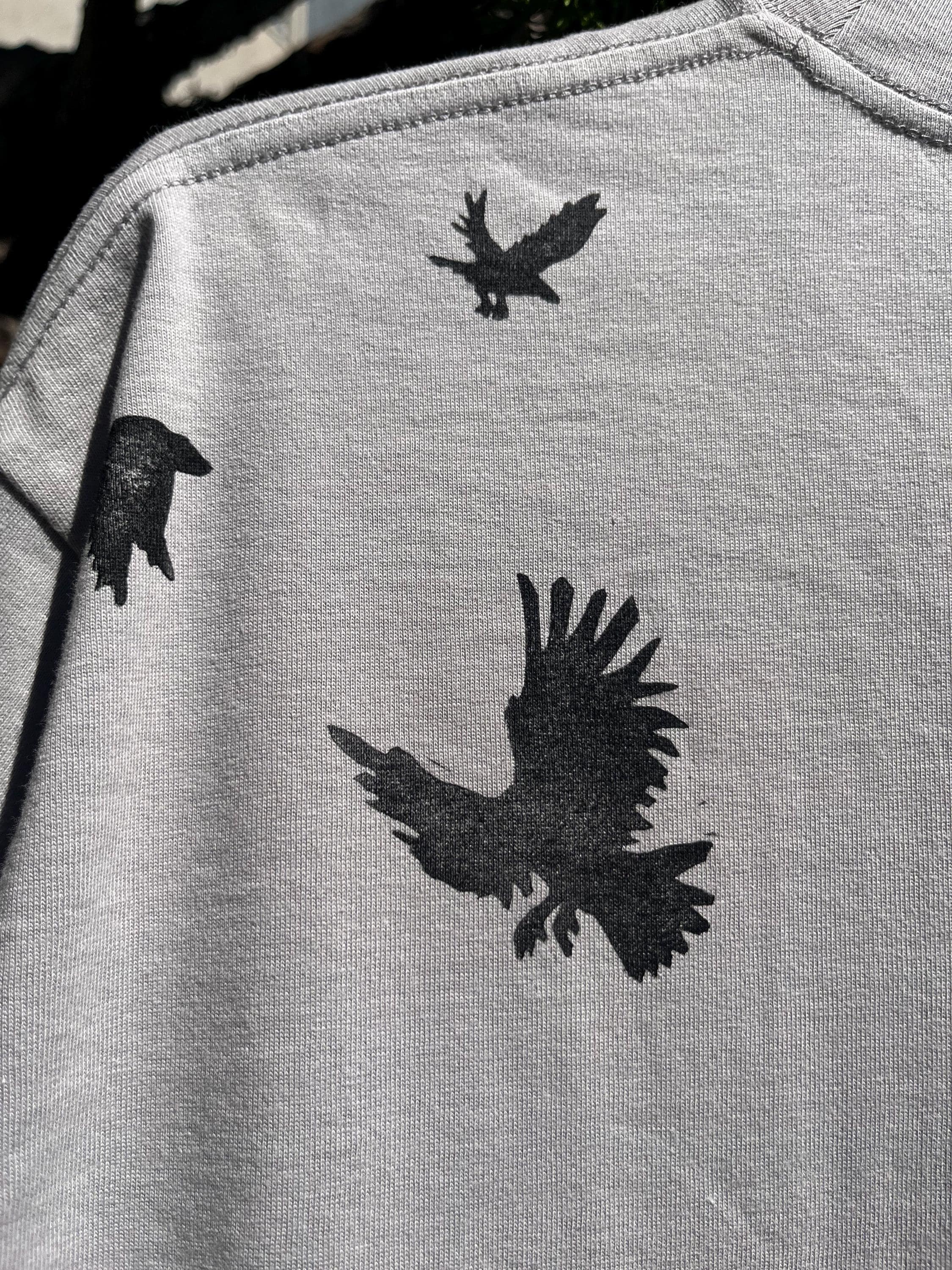 Hand-printed Raven Cotton Tee – Nevermore Linocut Shirt - Etsy