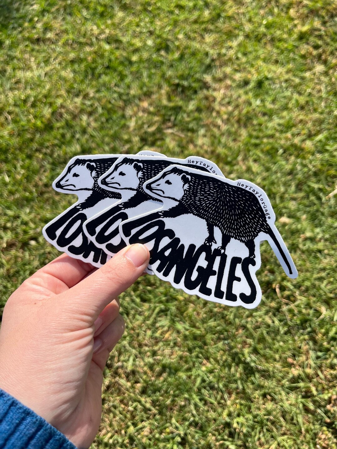 Los Angeles Opossum Sticker: Block Printed Vinyl Decal - Etsy