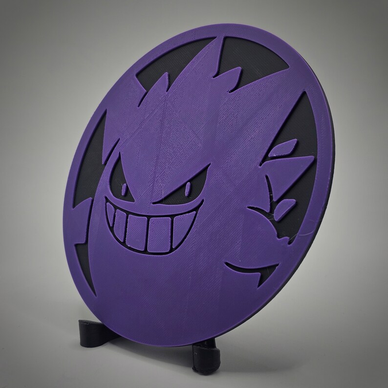 Gengar 3d Printed Jumbo Coin With Stand - Etsy